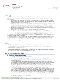 Ethics and Safety Policies - EDF Renewables North America