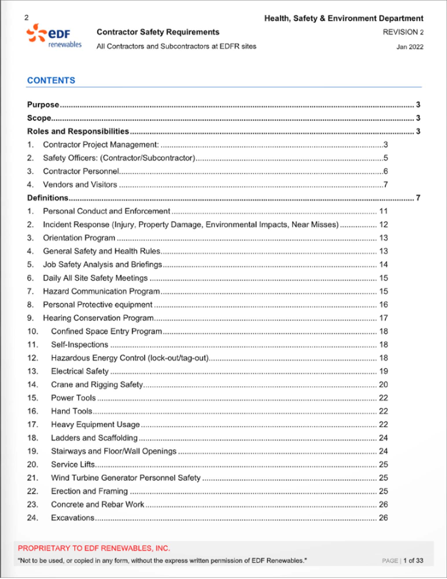 Ethics and Safety Requirements - EDF Renewables North America
